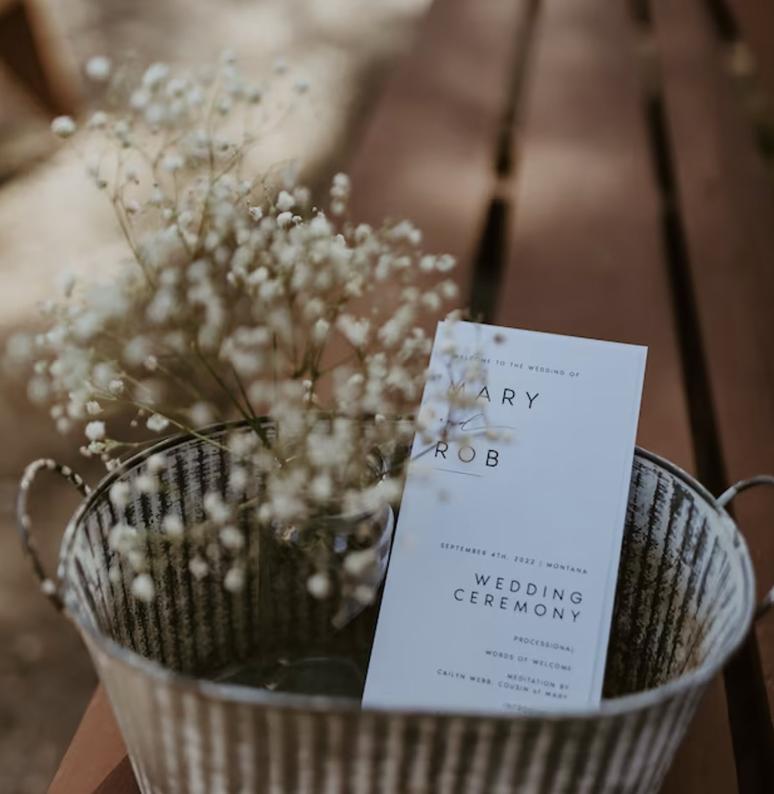 Minimalist Wedding Program Template Modern Order of Service - Etsy