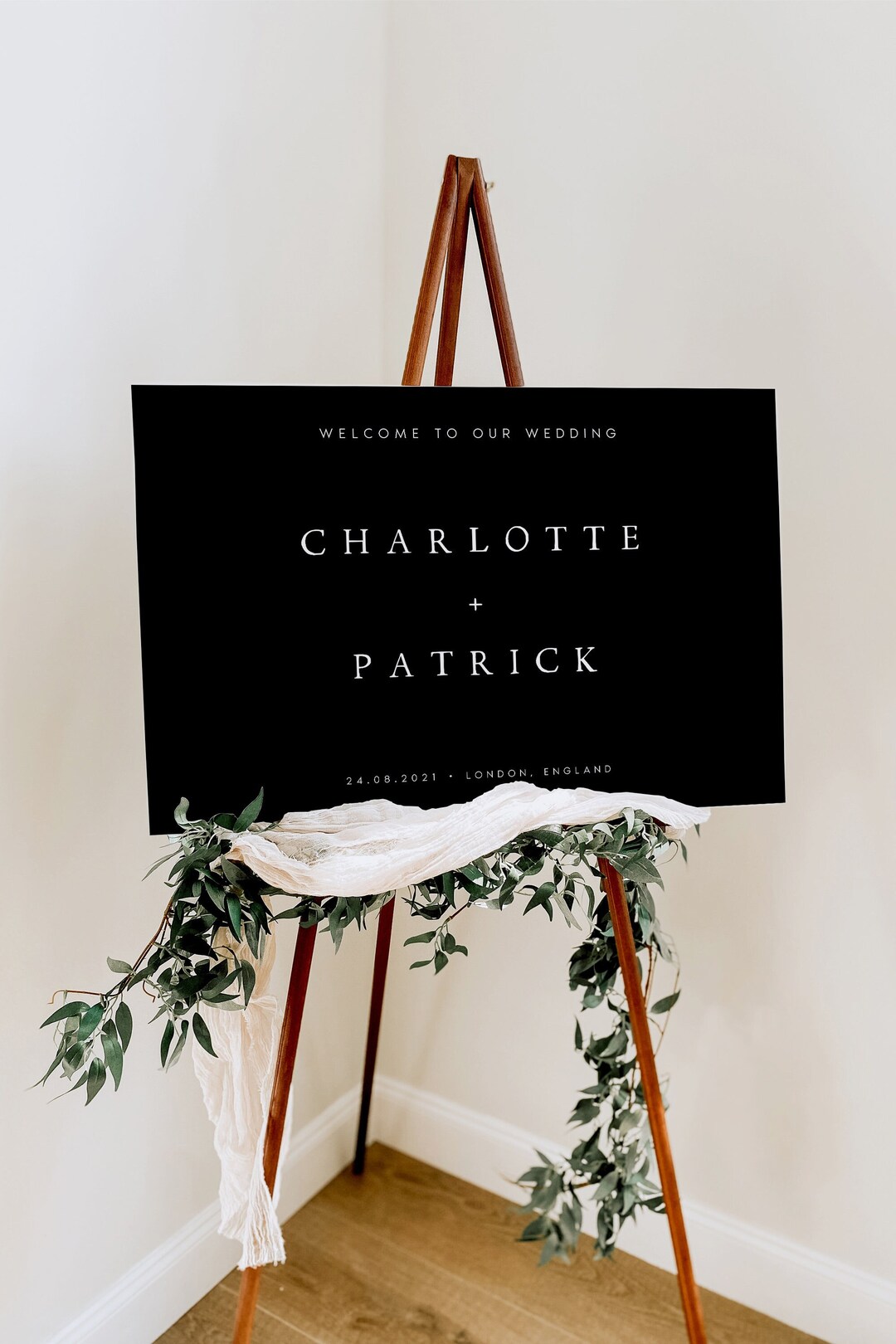 Modern Wedding Welcome Sign Welcome Wedding Sign Black - Etsy