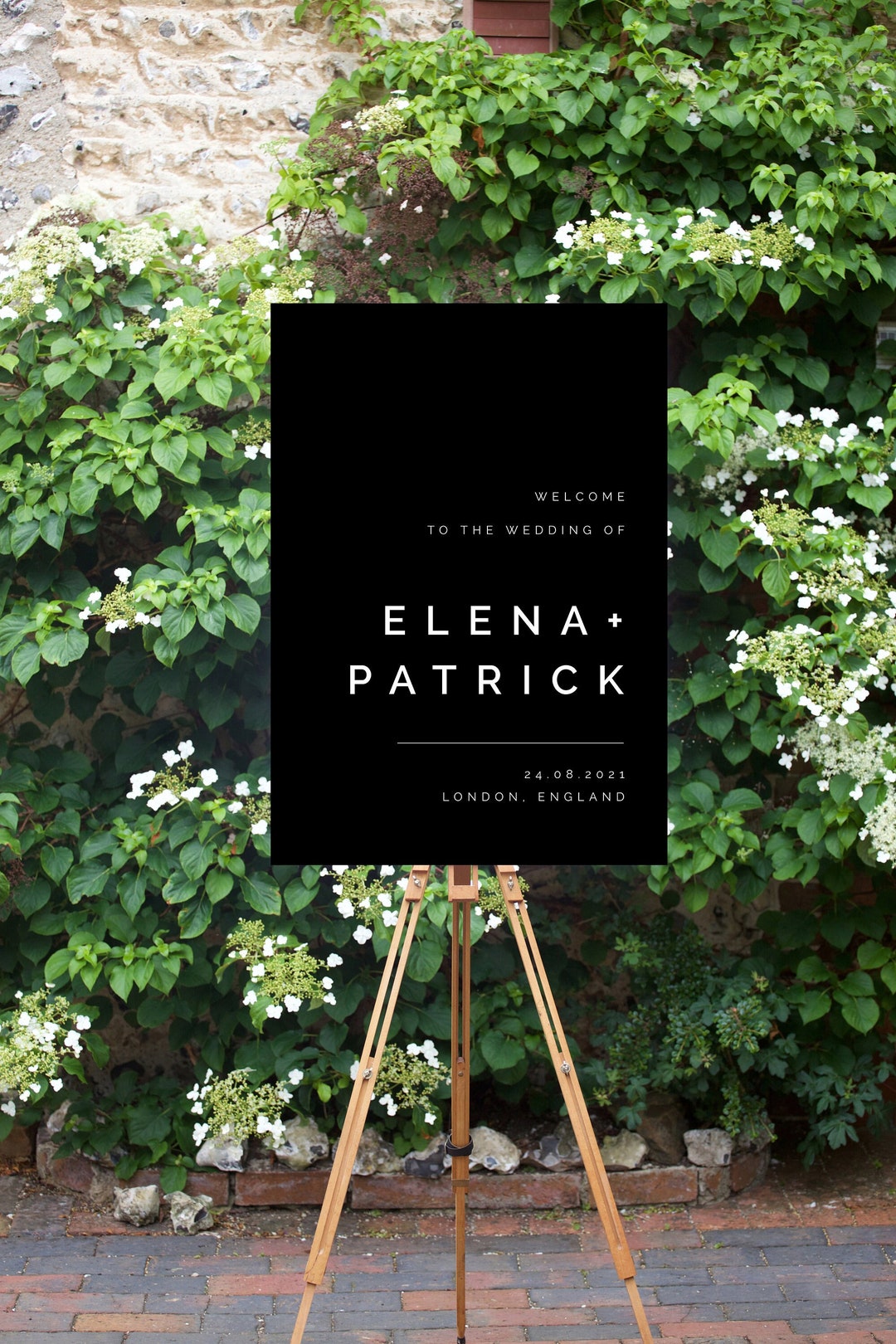 Modern Black Wedding Welcome Sign Template (instant Download) ELNA - Etsy