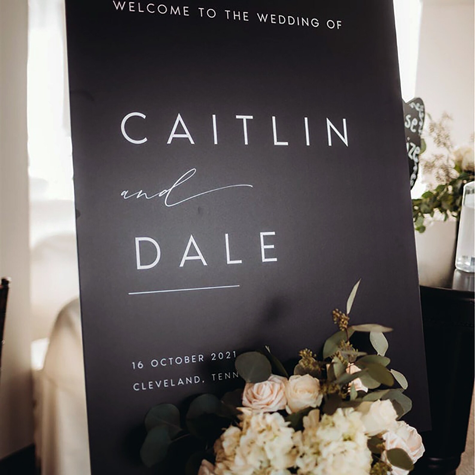 BLACK Wedding Welcome Sign Minimalist Welcome Wedding Sign - Etsy