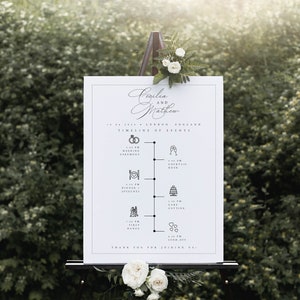 Elegant Wedding Timeline Sign Template, Order of Events (INSTANT ...