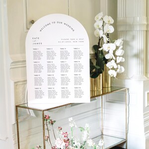 Arch Wedding Seating Chart Template, Editable Minimalist Seating Plan ...