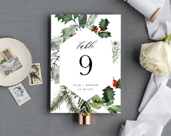 Winter Table Numbers | Etsy
