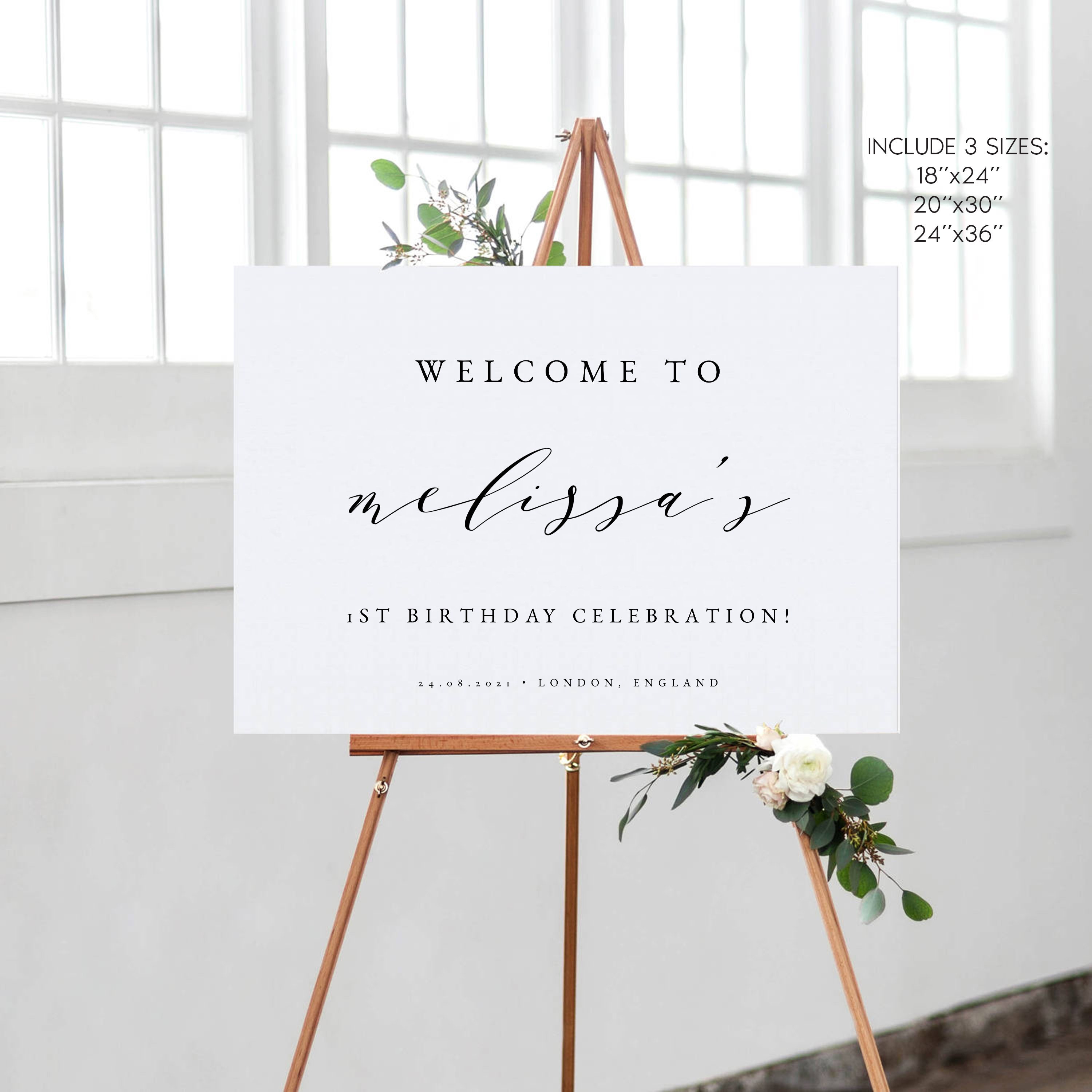 Welcome Birthday Party Sign Birthday Welcome Sign Birthday - Etsy