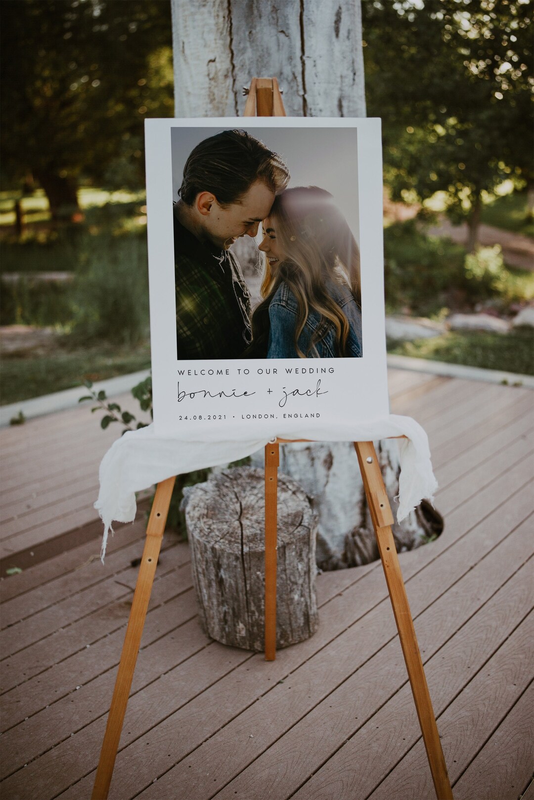 Photo Welcome Sign Template, Fully Editable Welcome Wedding Board ...