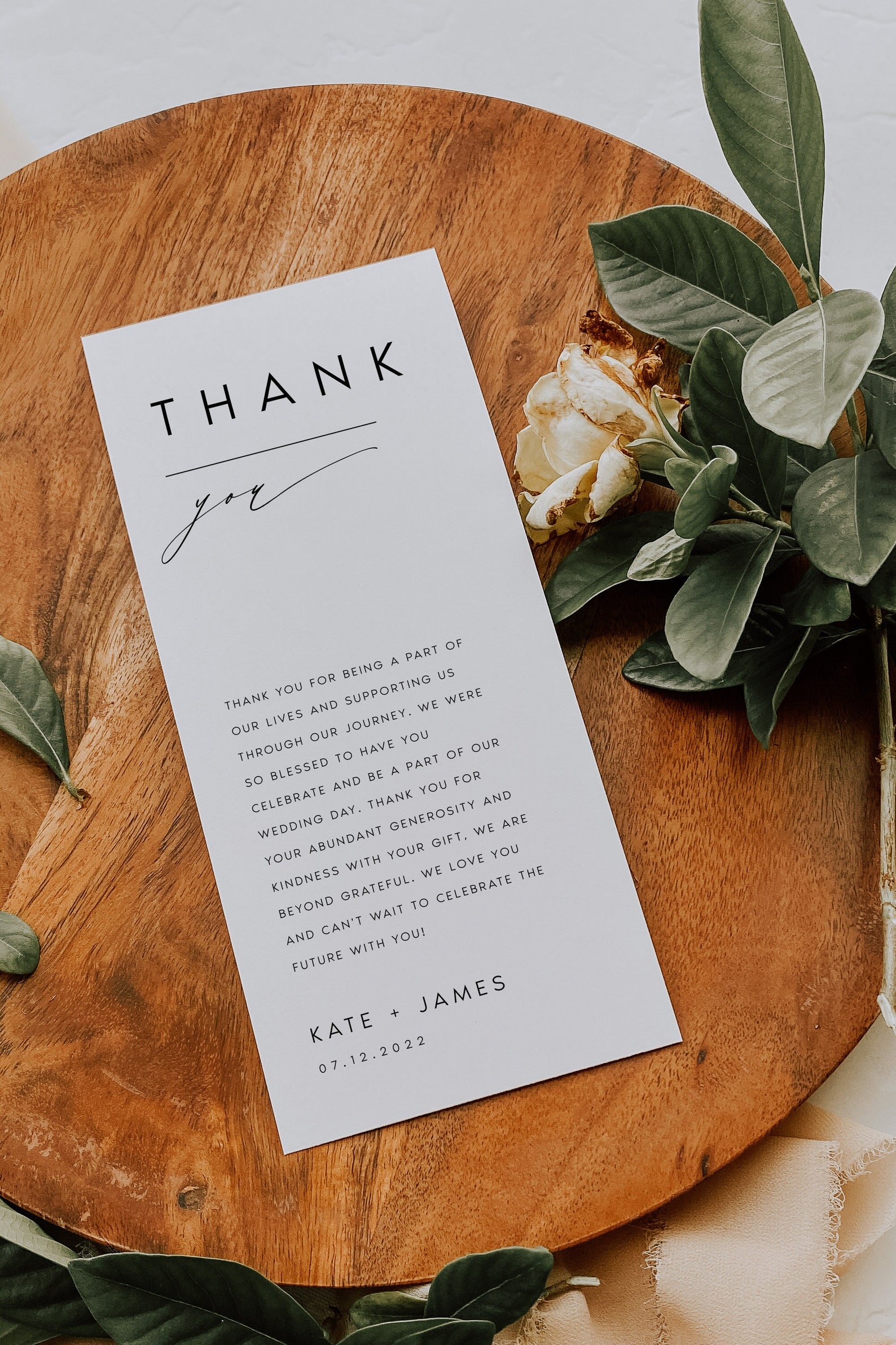 Minimalist Wedding Table Thank You Template Thank You Napkin - Etsy