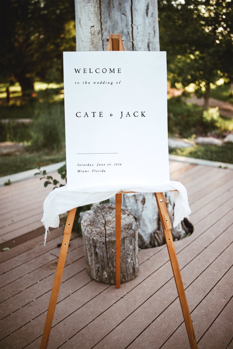 Minimalist Wedding Welcome Sign Welcome Wedding Sign Script - Etsy