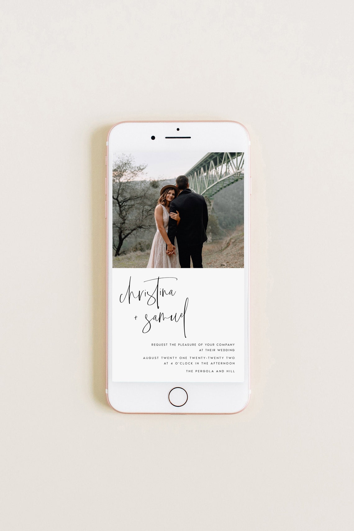 Modern Wedding Electronic Invitation Minimalist Online Photo - Etsy ...