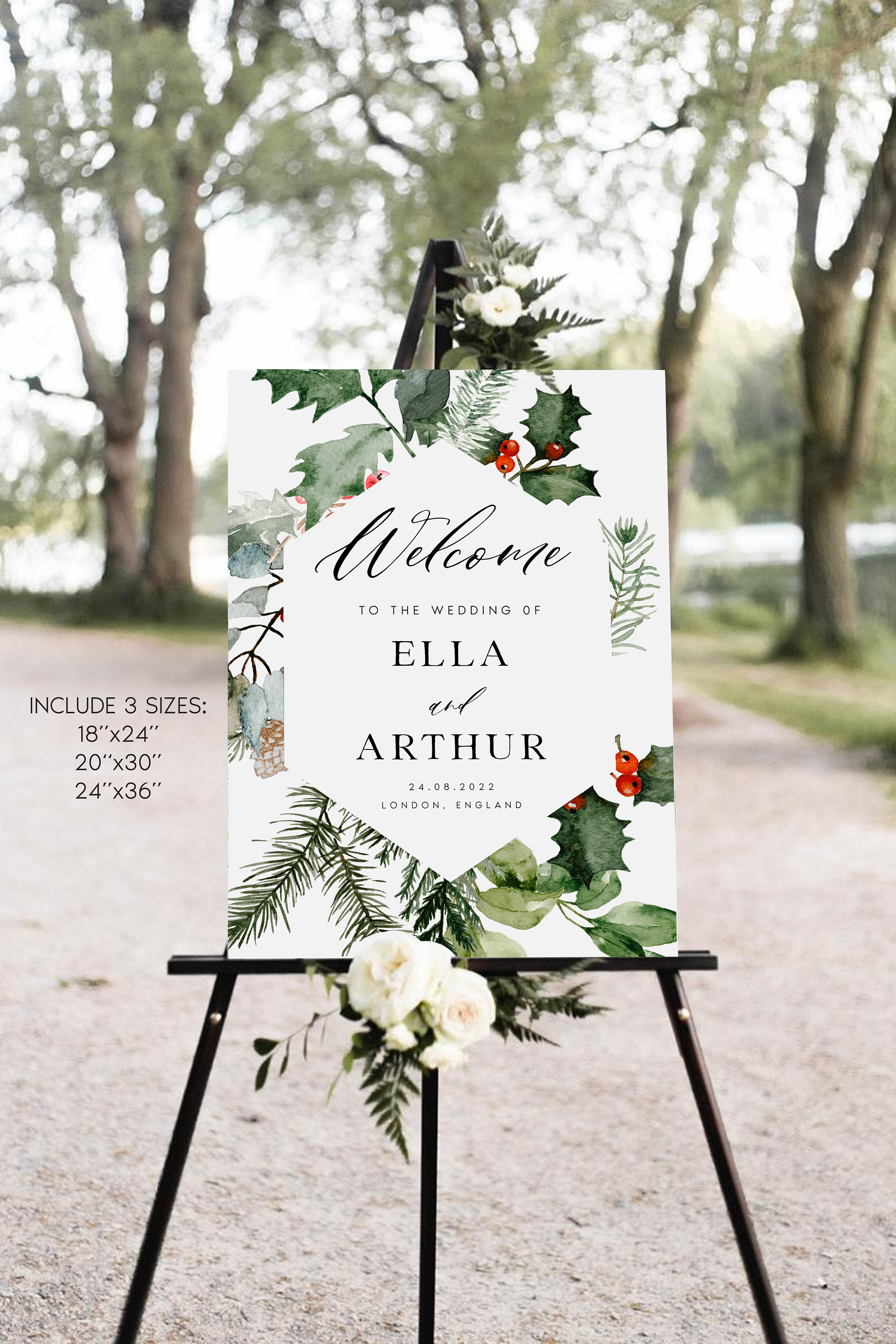 Winter Wedding Welcome Sign Welcome Wedding Sign Bridal | Etsy UK