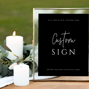 Modern Wedding Sign Template, Minimalist Custom Sign Printable, 5x7 and ...