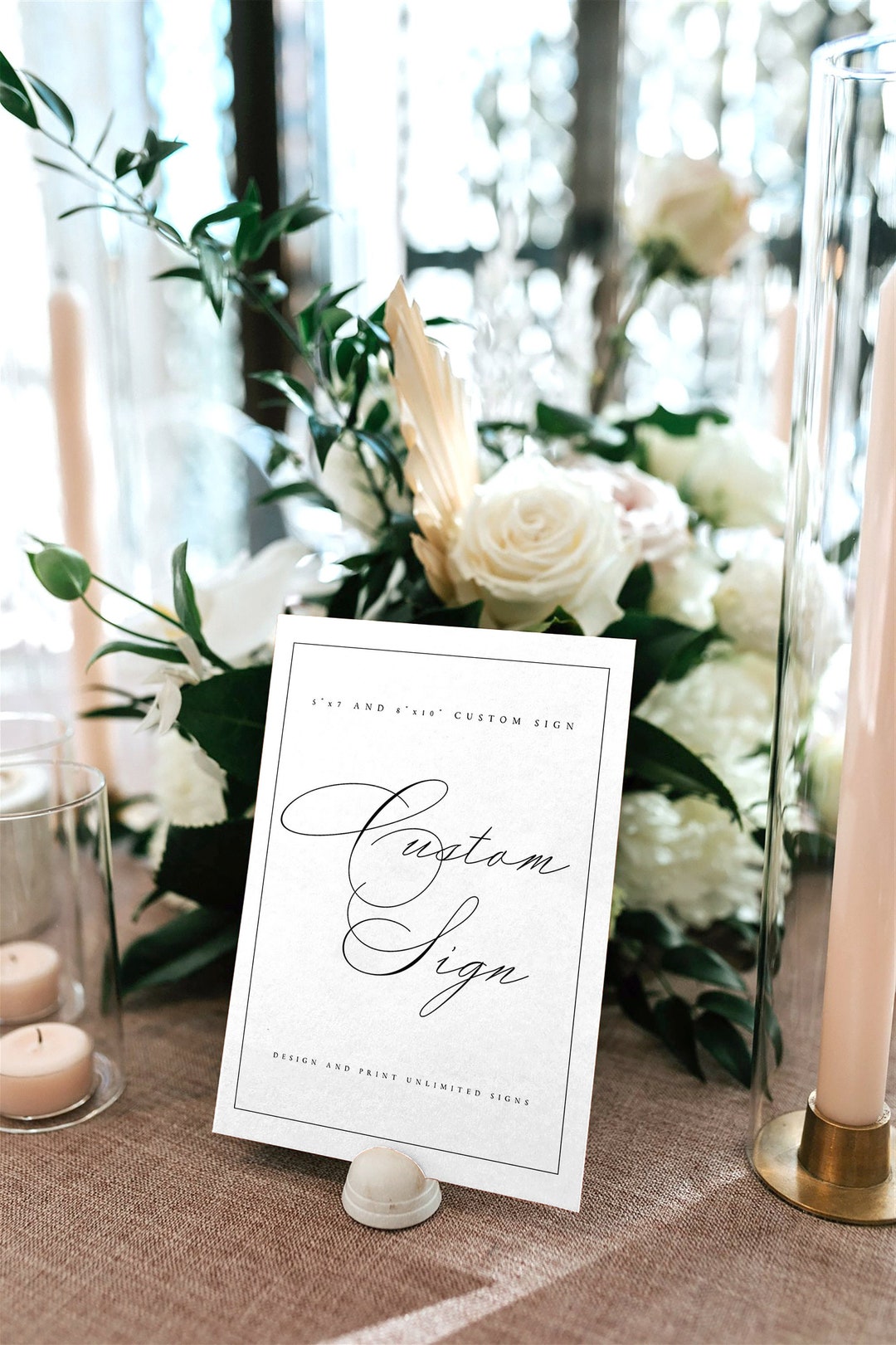 Elegant Wedding Sign Template, Classic Custom Sign Printable, 5x7 and ...