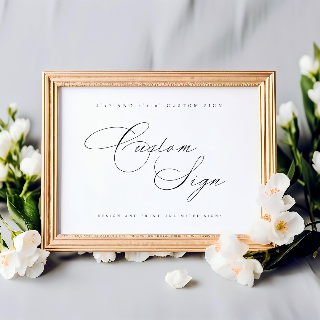 Minimalist Custom Sign Template, Modern Wedding Sign Printable ...