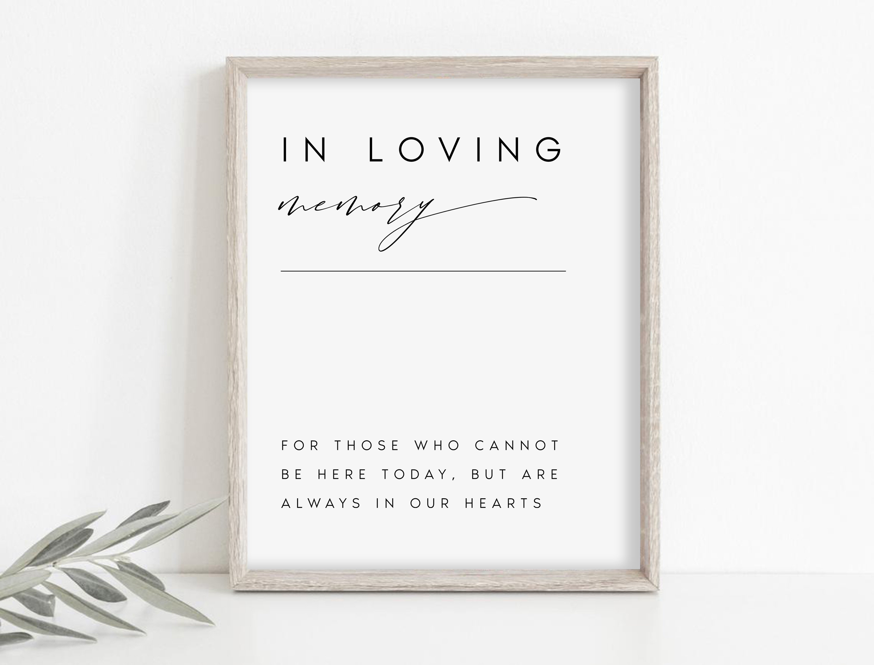 In Loving Memory Sign Template Modern Wedding Sign Printable - Etsy Canada