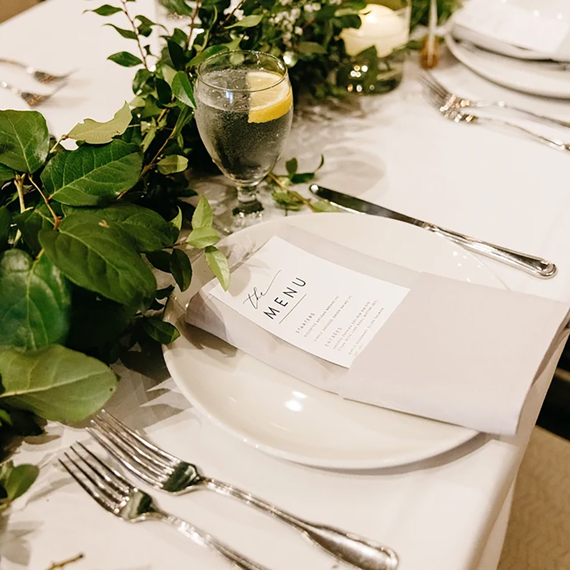 Minimalist Wedding Menu Template Modern Script Wedding Dinner - Etsy UK