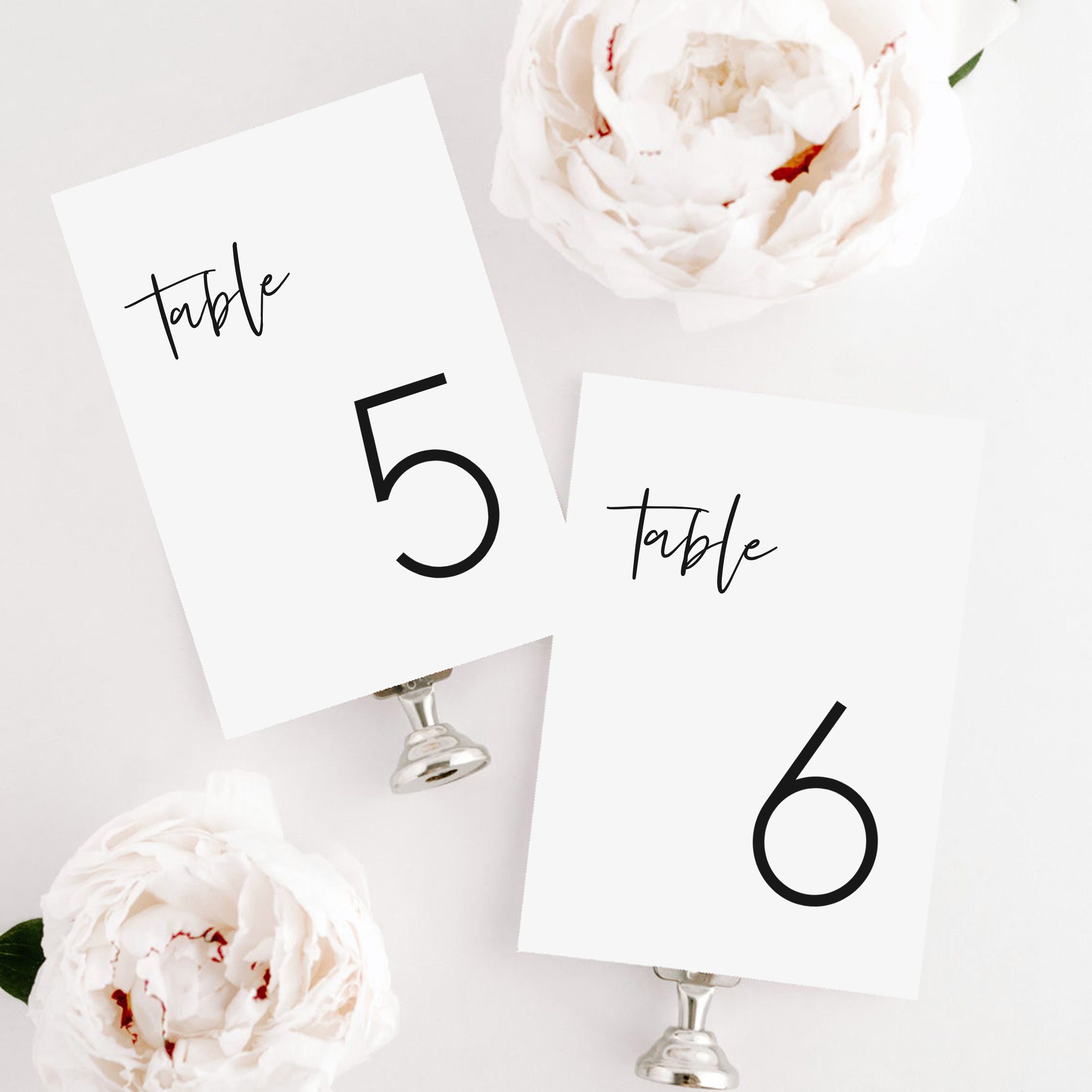 Modern Wedding Table Number Template Printable Elegant Script - Etsy