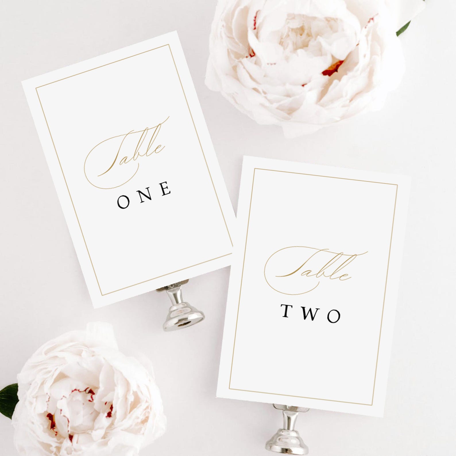 Gold Monogram Wedding Table Numbers Template (digital Download) CNDC - Etsy