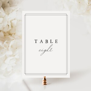 Minimalist Wedding Table Numbers Template, DIY Calligraphy (digital ...