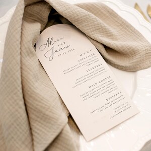 Arch Shape Wedding Menu Cards, Arch Shaped Dinner Menus, Printed Menus ...