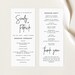 Modern Wedding Program Template, Minimalist Order of Service, Printable ...