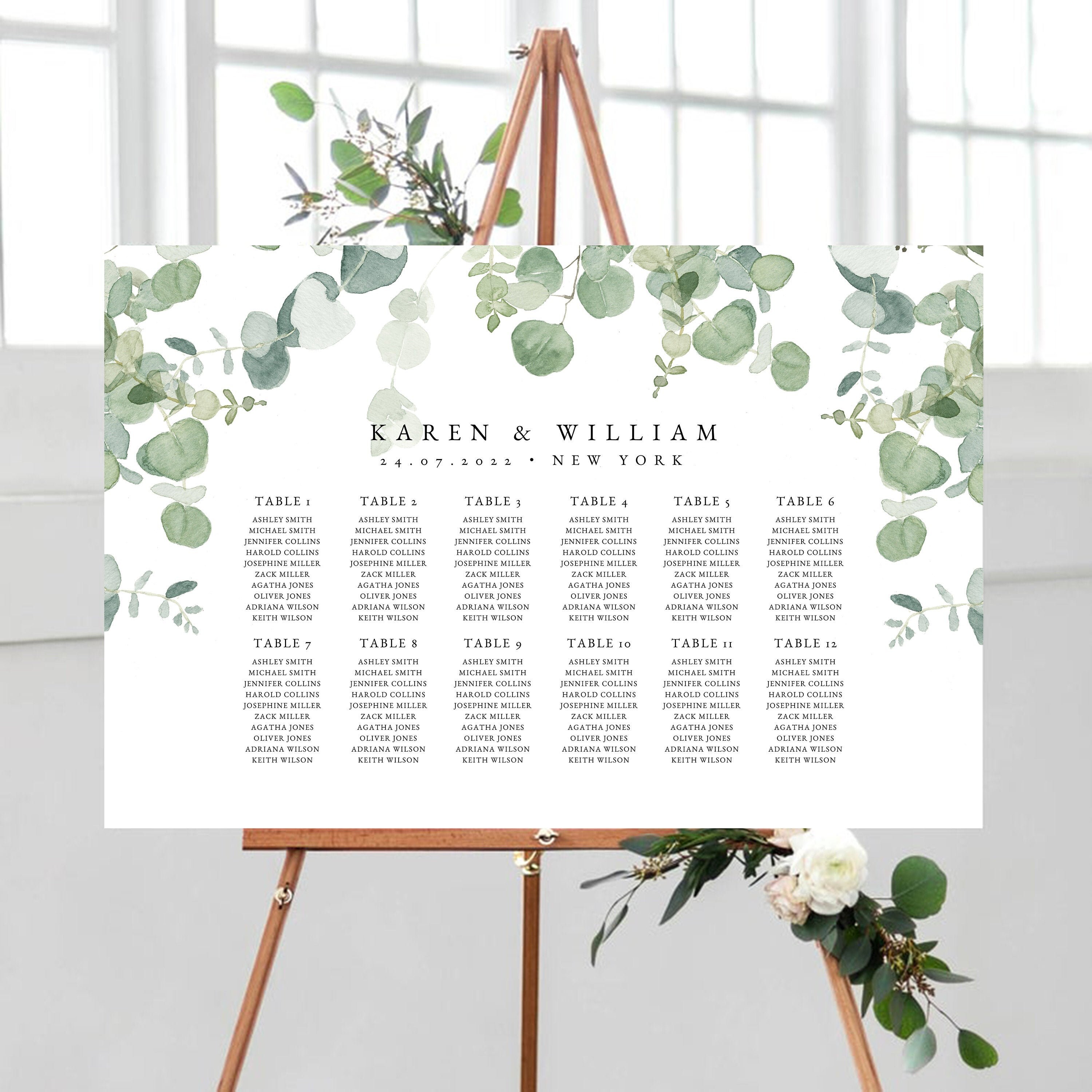 Decorations Weddings Seating Arrangement Poster Wedding Sign 08 INSTANT ...