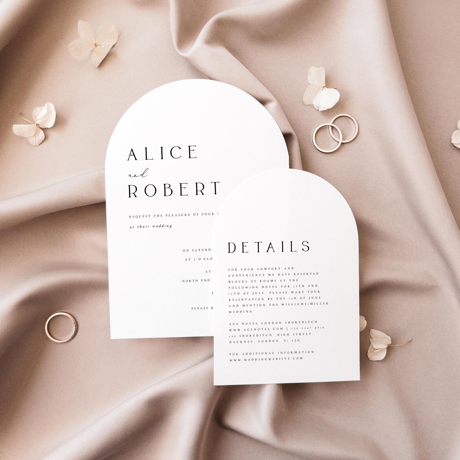 Arch Shaped Wedding Invitation, Printed Wedding Invite Cards, Arched ...