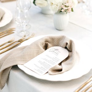 Arch Shape Wedding Menu Cards, Arch Shaped Dinner Menus, Printed Menus ...