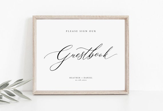 Wedding Guestbook Sign Editable Template Printable Guest - Etsy