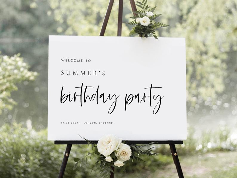 Welcome Birthday Party Sign Birthday Welcome Sign Birthday | Etsy