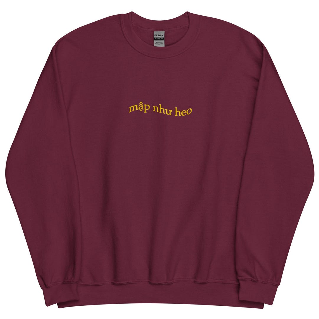 Embroidered Map Nhu Heo Sweatshirt, Funny Vietnamese, Vietnamese ...