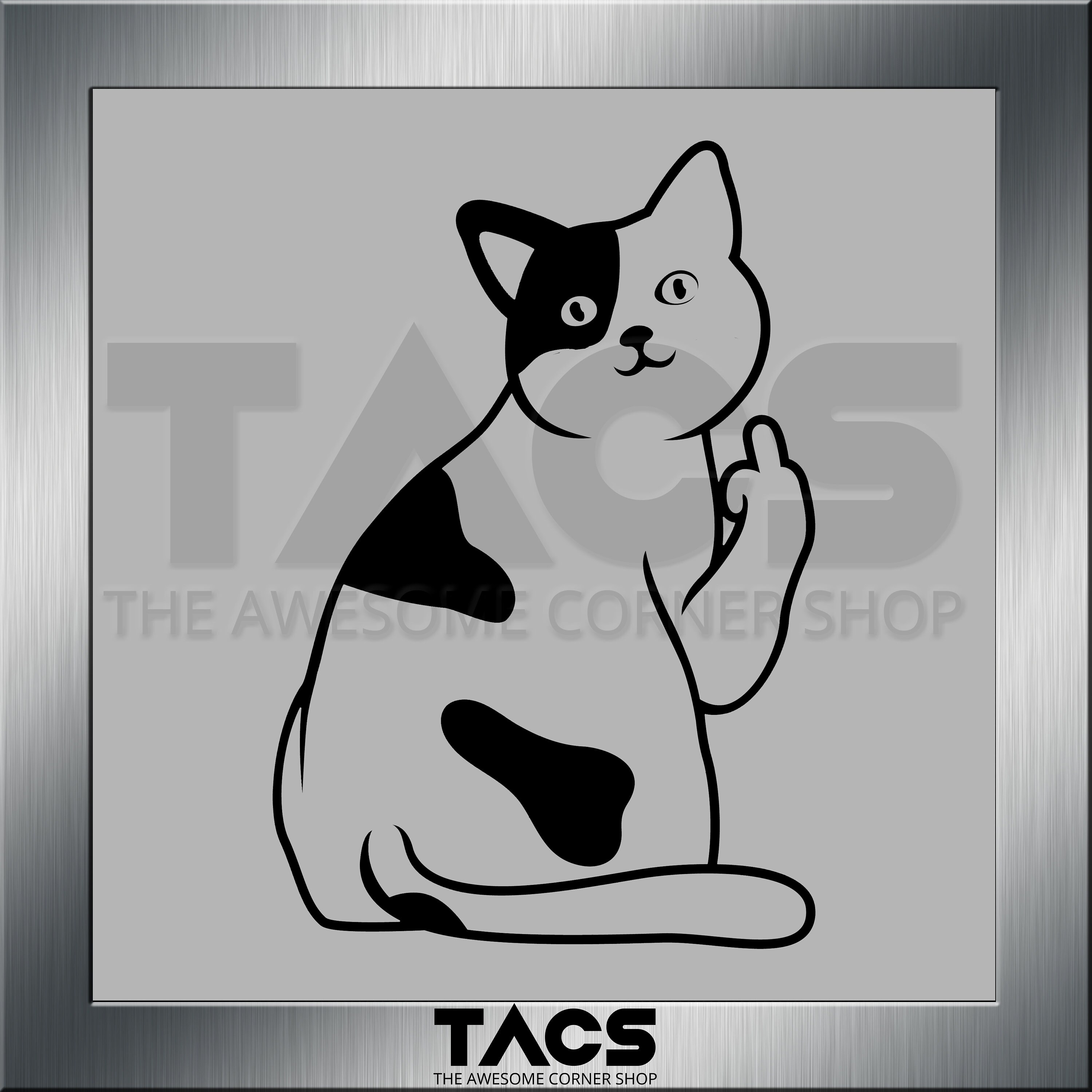 Cat flips the birdie funny 7 Year Vinyl Car Decal Sticker Logo | Etsy