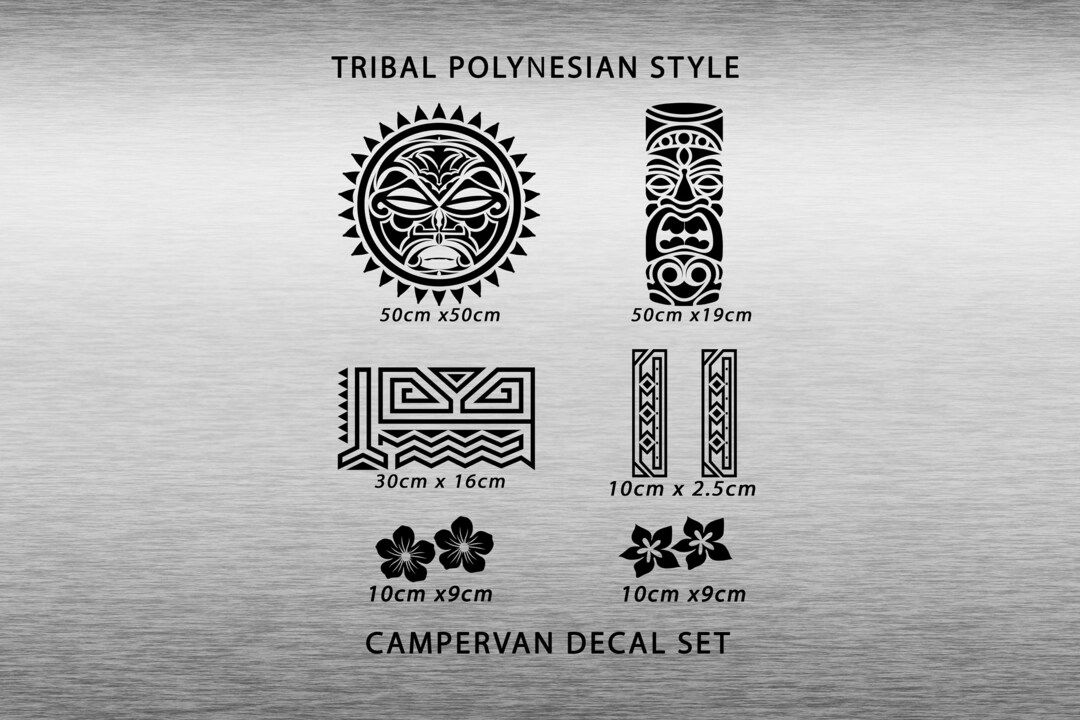 Tribal Polynesian Style Maori Vinyl Decal Sticker Campervan Decal Set ...
