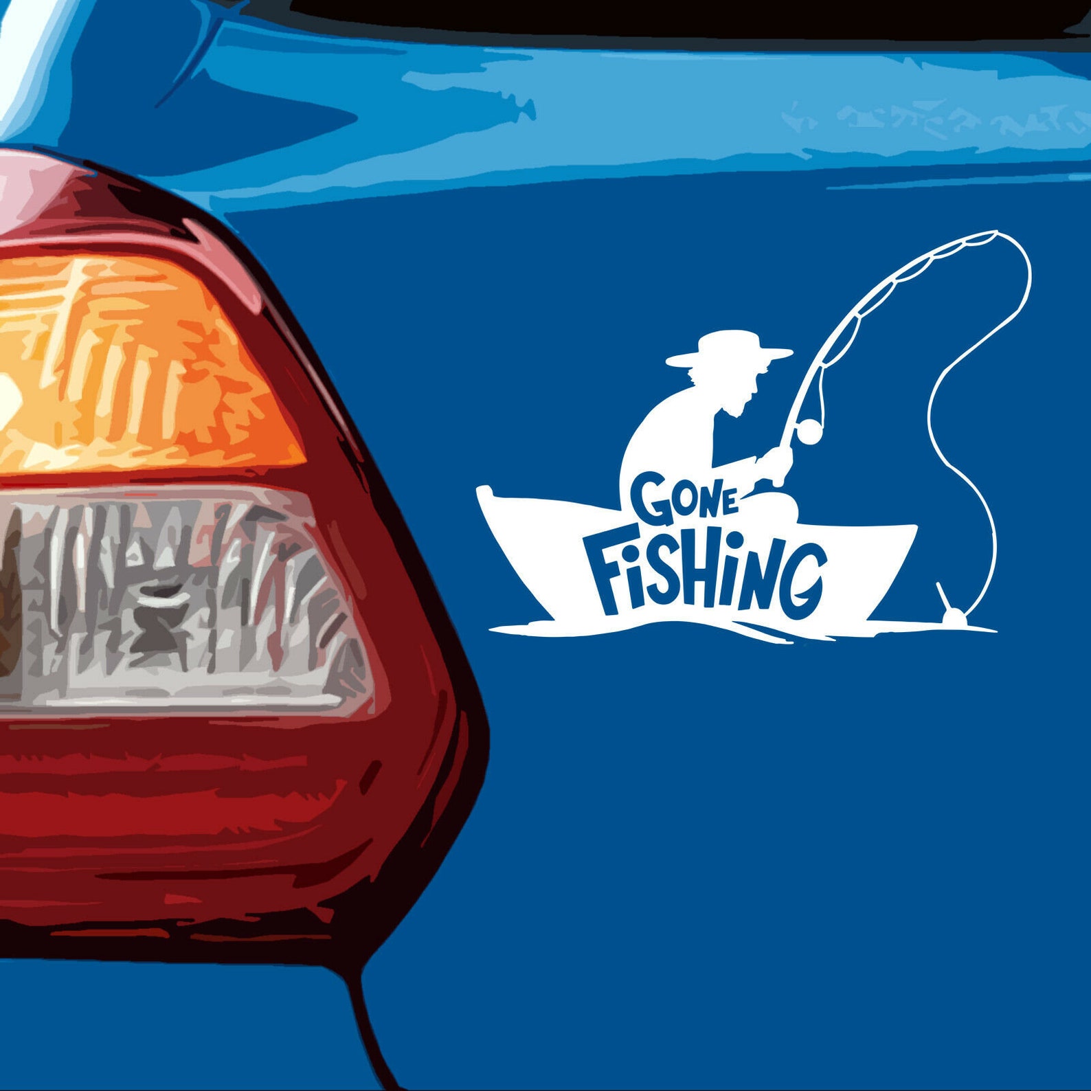 Gone Fishing 7 Year Vinyl Car Decal Sticker Logo Decoration - Etsy UK