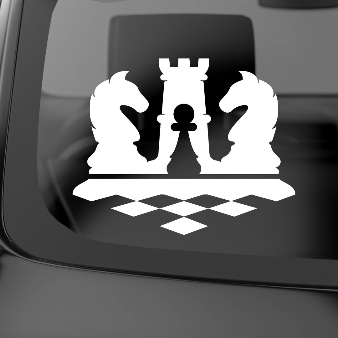 Chess Board and Piece Logo Design 5-7 Year Vinyl Decal Sticker | 12cm ...
