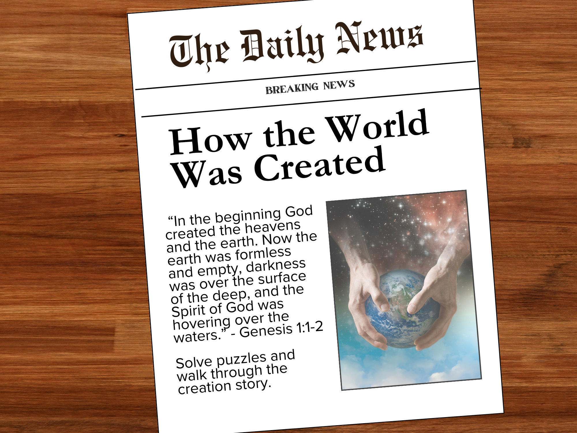 Creation Escape Room | Bible Escape Game | Christian Escape Room | God ...