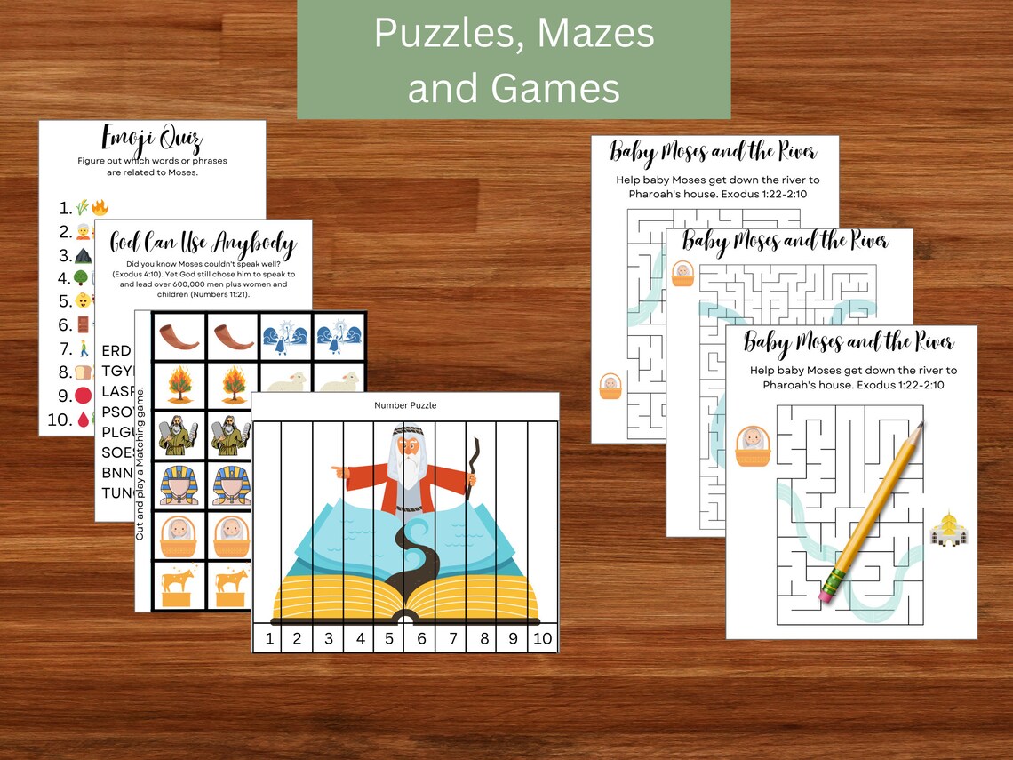 Moses Activity Pack | Moses Unit Study | Bible Activity Pack | Moses ...