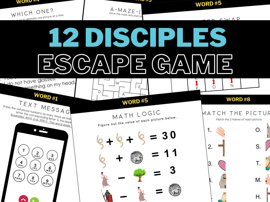 12 Disciples Escape Room | Bible Escape Game | Christian Escape Room ...