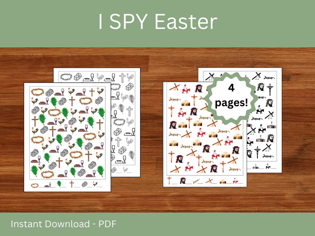 I SPY Easter Bible Easter Printable Kids Easter Activity Passover ...