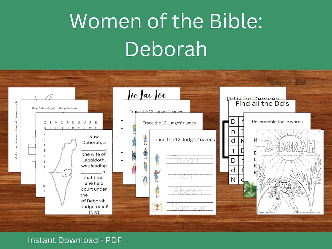 Deborah Activity Pack Women of the Bible Activity (Instant Download) - Etsy