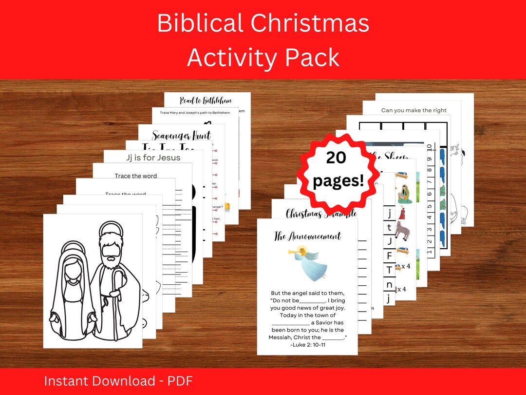Bible Christmas Activity Book Bible Christmas Activities Printable ...