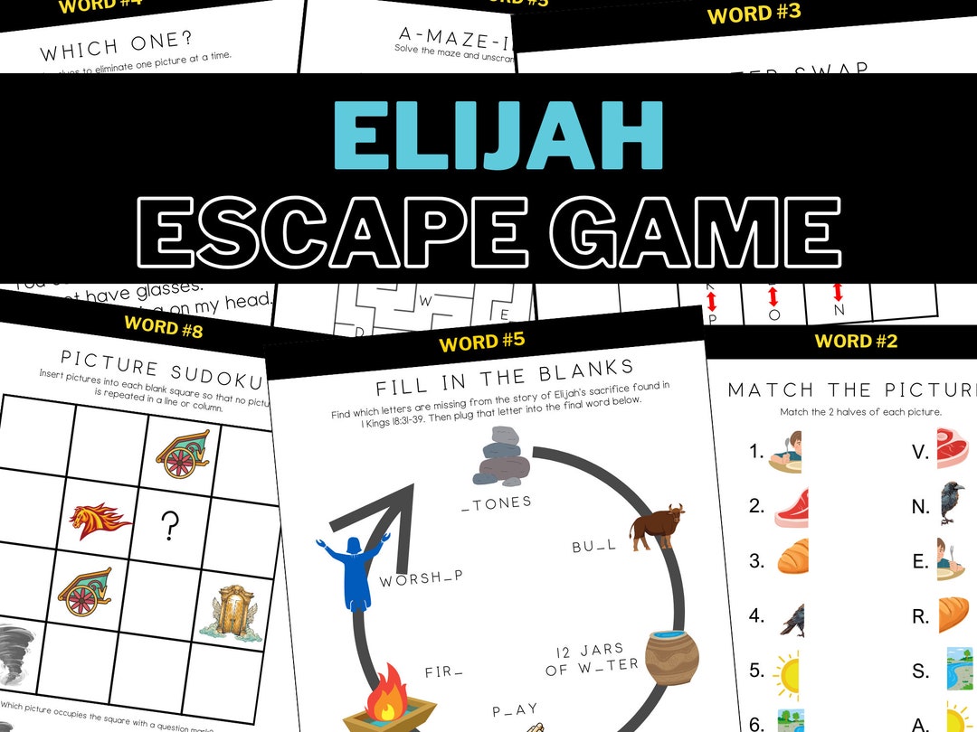 Elijah Escape Room | Bible Escape Game | Christian Escape Room | Elijah ...