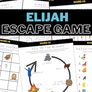 Elijah Escape Room: Printable Bible Game for Kids (digital Download) - Etsy