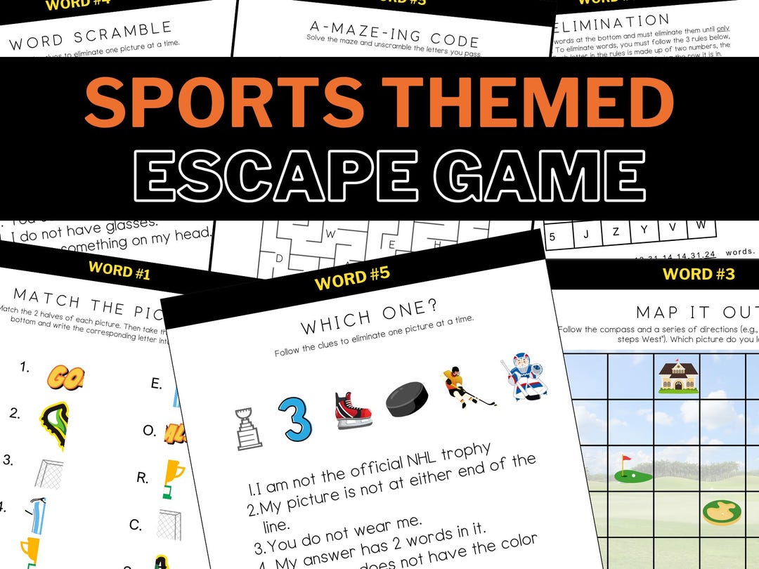 Sports Escape Room: Teamwork Puzzle Game (printable Digital Download - Etsy