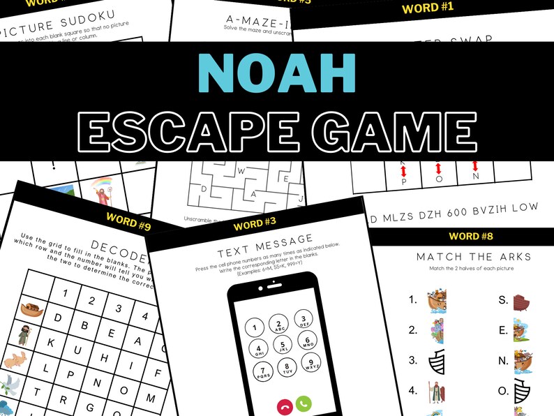 Noah's Ark Escape Room: Bible Puzzle Game (printable) - Etsy