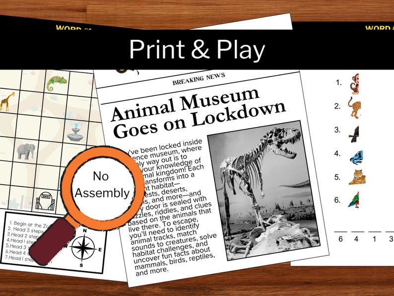 Animal Museum Escape Room: Printable Puzzle Game (digital Download) - Etsy