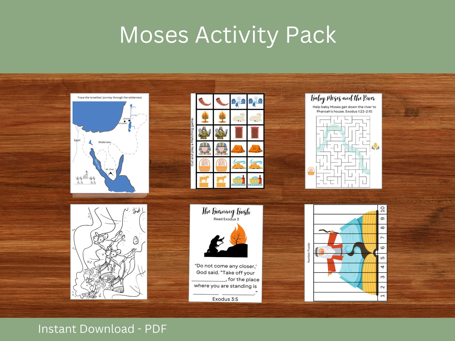 Moses Activity Pack | Moses Unit Study | Bible Activity Pack | Moses ...