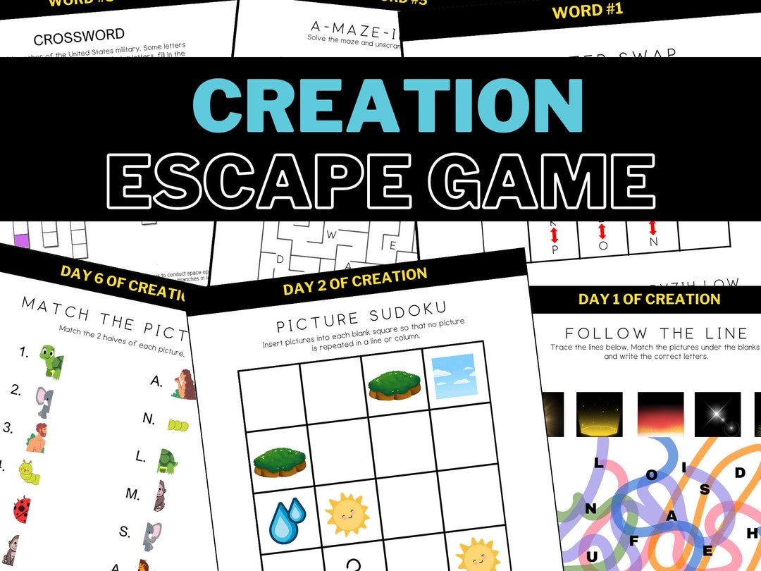 Creation Escape Room | Bible Escape Game | Christian Escape Room | God ...