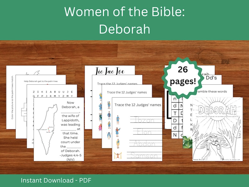 Deborah Activity Pack | Women of the Bible Activity | Deborah Unit ...