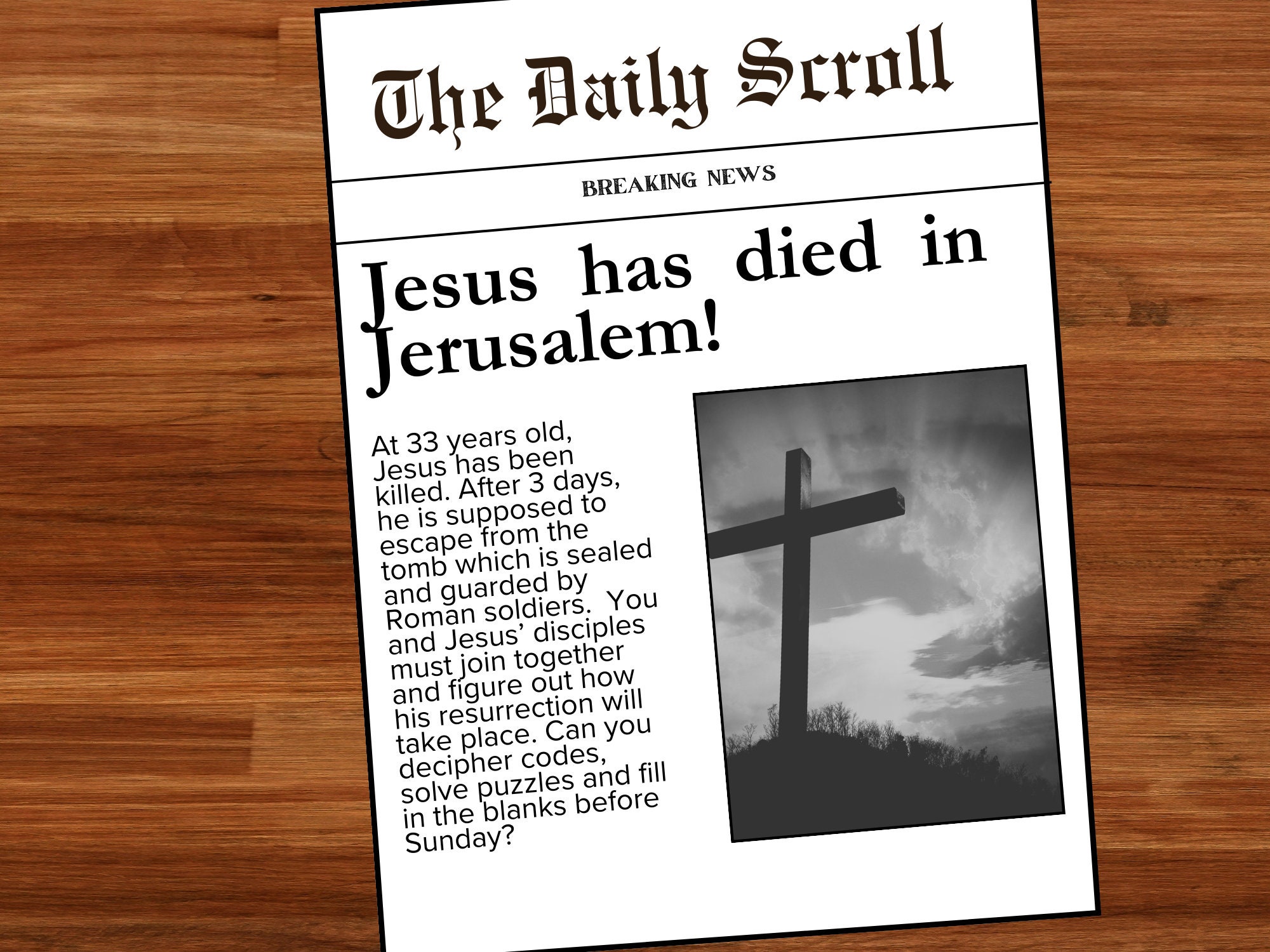 Resurrection Escape Room: Easter Bible Game (printable) - Etsy