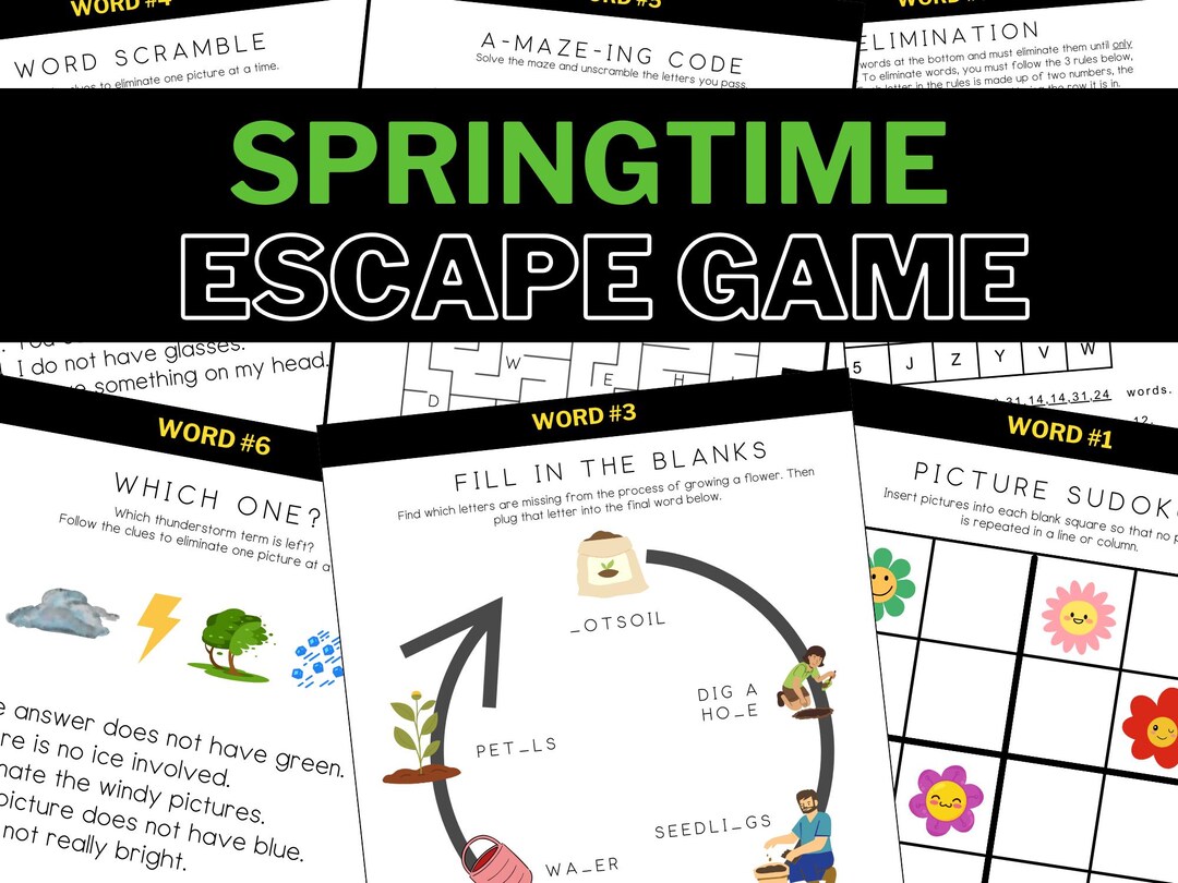 Spring Escape Room | Birthday Escape Room | Springtime Games | Kids ...