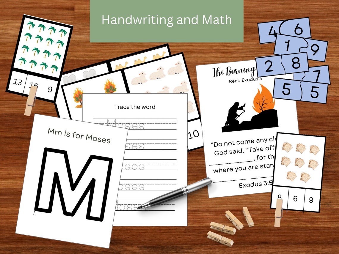 Moses Activity Pack Moses Unit Study Bible Activity Pack - Etsy